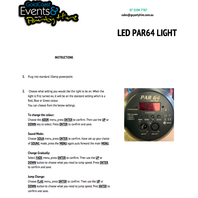 Par 64 Can - LED - GC PARTY HIRE